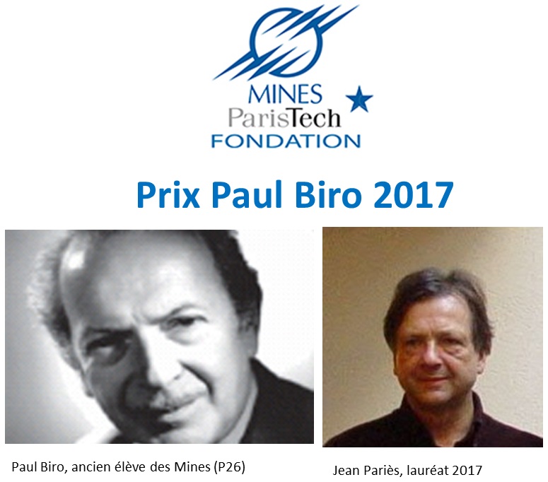 Prix Paul Biro 2017 - CRC MINES ParisTech